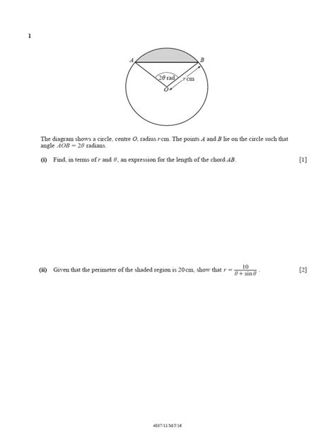 Circle Theorem Qp Pdf Circle Area