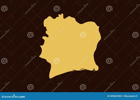 Set Of Isolated Cote D Ivoire Maps With Regions Isolated Borders Departments Municipalities