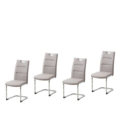 Hti Line Freischwinger Schwingstuhl 4er Set Pu Cappuccino Dannyc