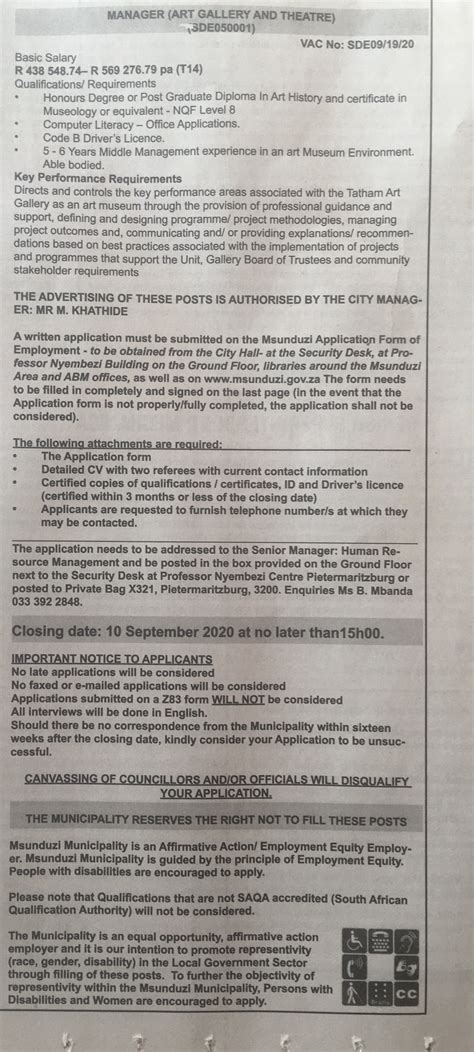 DIRECTOR APPLICATION Tatham Art Gallery