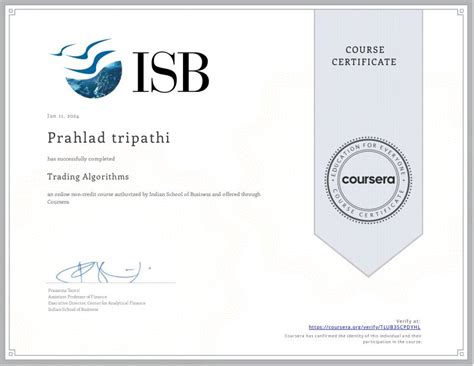 Prahlad Tripathi On Linkedin Trading Coursera Ceritificate