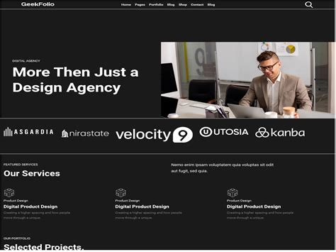 Geekfolio Design Agency WordPress Theme TemplateToaster