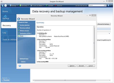 how to recover an image backup using the bootable media cd with