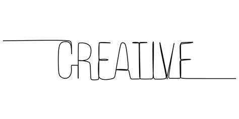 One Continuous Line Drawing Typography Line Art Of Creative Word