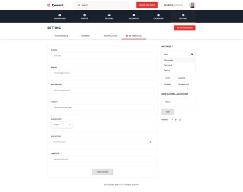 Tyovent Event Management Dashboard HTML Template By Tortoizthemes