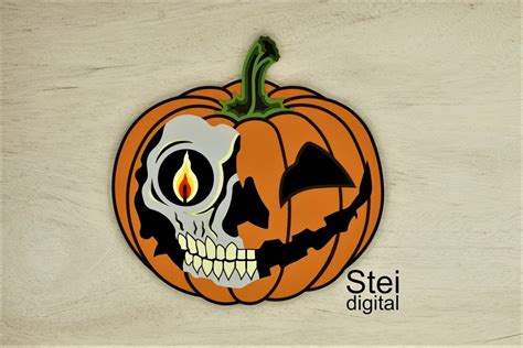 D Halloween Pumpkin Svg Dxf Cut Files Dxf Files For Laser Pumpkin Skull Svg Layered Pumpkin
