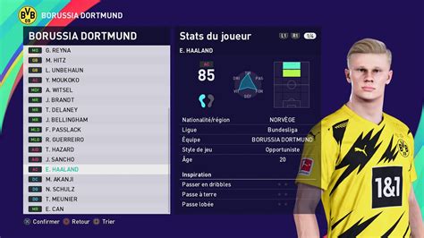 Pes 2021 Borussia Dortmund Players Rates Youtube