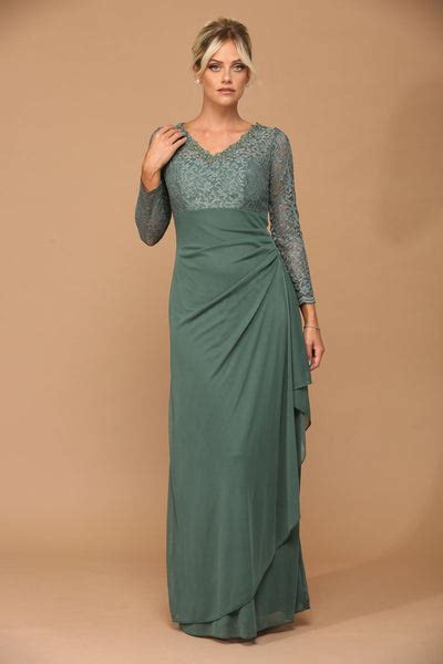 Long Sleeve Formal Mother Of The Bride Evening Gown The Dress Outlet