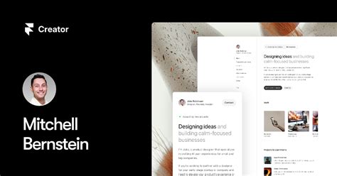Website Templates By Mitchell Bernstein — Framer Creator
