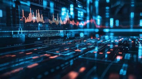 abstract digital interface with data visualizations and charts stock image image of background
