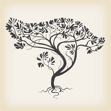Abstact Tree Stock Vector Illustration Of Plant White 254419536