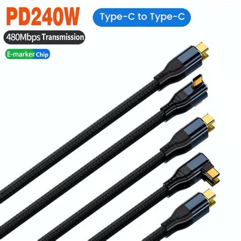 Male To Male Emaker Chip Pd 240w Usb C To Type C Cable Data Line Fast