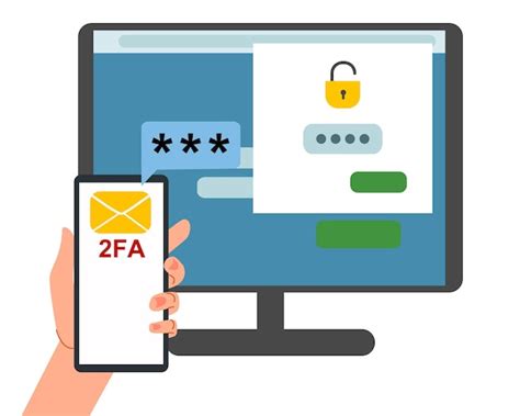 Premium Vector The Security Concept Of Twofactor Authentication Lock