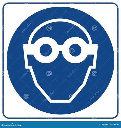 Mandatory Signs Eye Protection Must Be Worn In This Area Stock Vector