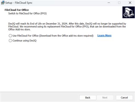 Install Sync On Windows Filecloud Docs Server