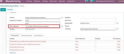 How To Create Bill Of Material Bom In Odoo 13