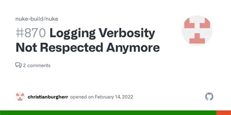 Logging Verbosity Not Respected Anymore · Issue 870 · Nuke Buildnuke