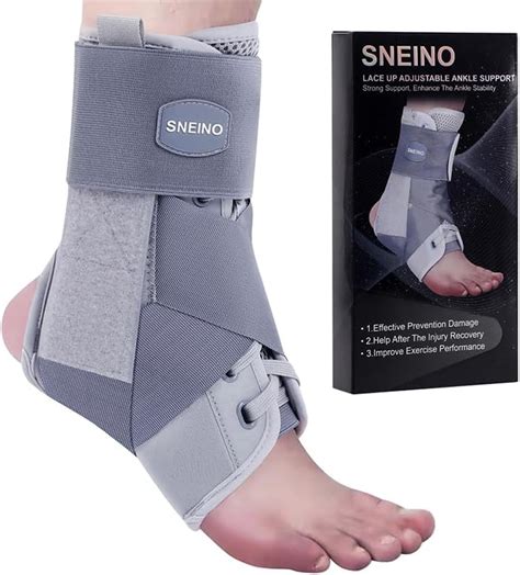 Sneino Ankle Brace For Women Men Ankle Brace For Sprained Ankle Adjustable Lace Up Ankle