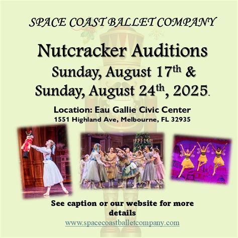 Space 🎄the Nutcracker Audition Schedule Were Excited To Announce