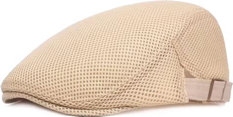 Flatcap Herren Sommer Schiebermütze Flatcap Sommer Mesh Flache Kappe Newsboy Schirmmütze
