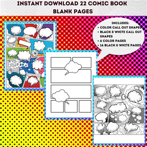 Download And Print Blank Comic Book Panels Printable Free Pdf