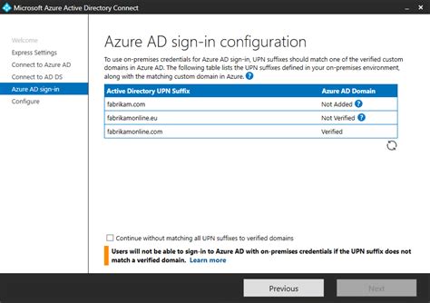 Azure Ad Connect Getting Started Using Express Settings Microsoft