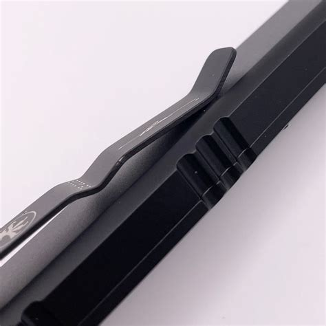 Pre Owned Microtech Ultratech Damascus Double Edge And Black W Ringed H