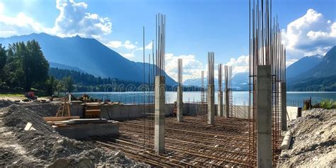 Erecting Reinforced Concrete Columns And Beams To Provide Structural Support In Large Projects
