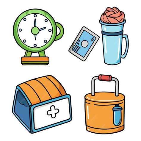 A Set Of Daily Objects Clipart Vector Art And Illustration Premium Ai