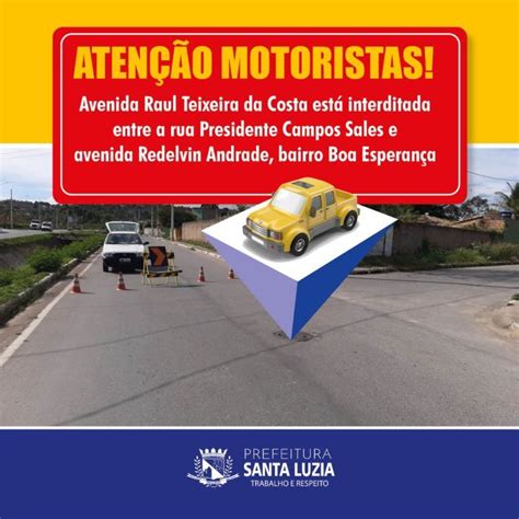 Atenção motoristas Motoristas Prefeitura Santa luzia