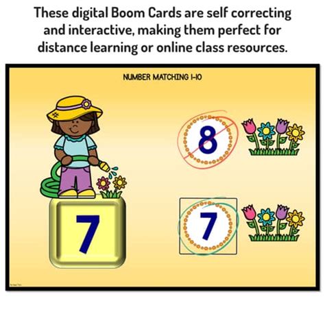 Spring Math Boom Cards Number Recognition 1 To 10 Flowers By Hajar Tots