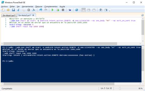 Enviar Un Mensaje Sms En Android Con Adb Pulsando En La Posición Del Botón Enviar Operating