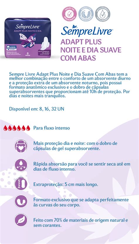 Sempre Livre® Adapt Plus Noite E Dia Seca Com Abas Sempre Livre®
