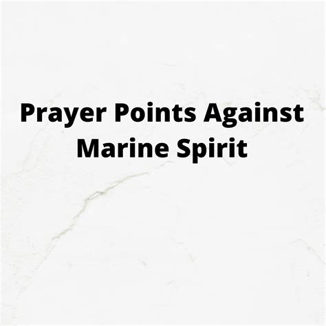 Prayer Points Against Marine Spirit