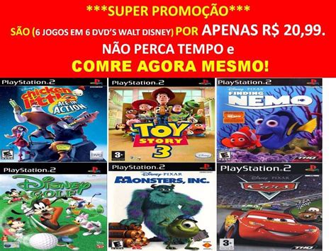Coleção Disney Playstation 2 Kit 6 Jogos Ps2 Infantil R 2099 Em