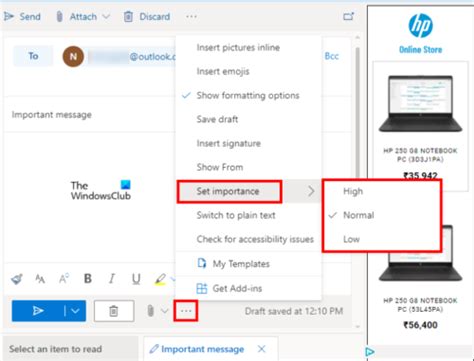 How To Set The Priority For An Email In Outlook To High