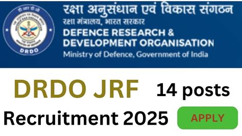 Drdo Jrf Recruitment 2025 Notification Out