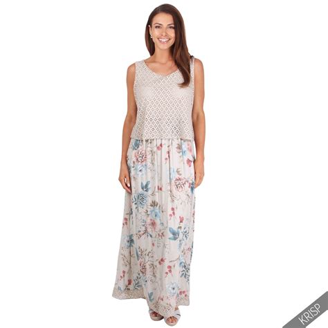 Womens Ladies Sleevless Gypsy Boho Floral Summer Maxi Dress Loose Beach