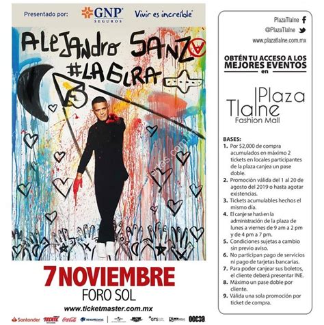 Boletos Gratis Para El Concierto De Alejandro Sanz Con Tus Compras En