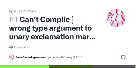Can T Compile Wrong Type Argument To Unary Exclamation Mark Issue