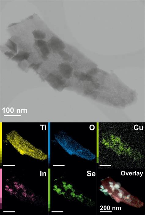 tem image and elemental mapping of a fragment of single ti tio 2 6