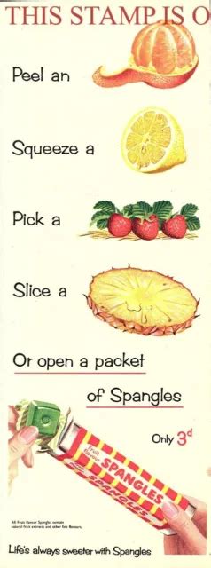 Original 1955 Advert 2 Spangles Fruit Flavour Sweets Vintage Print Ad
