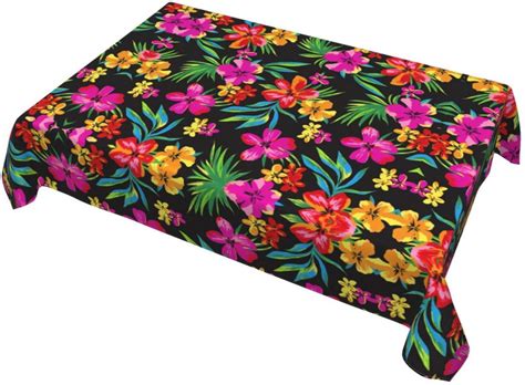 Badu Bg Хавайски правоъгълник с цветя Водоустойчиви покривки Декорации за празнични партита