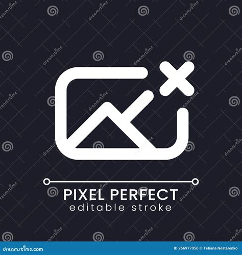 Remove Photo File Pixel Perfect White Linear Ui Icon For Dark Theme Stock Vector Illustration