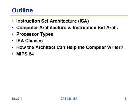 Ppt Cpe 731 Advanced Computer Architecture Instruction Set Principles