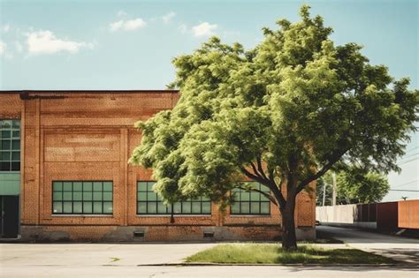Premium Photo A Building With A Tree In Front Of It