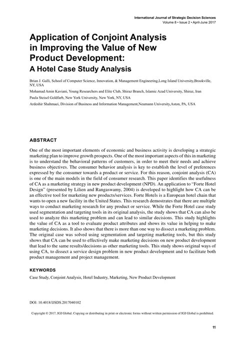 pdf application of conjoint analysis in improving the value of new