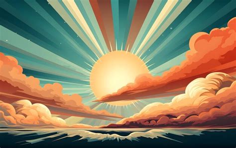 Premium Ai Image Retro Sunshine Background
