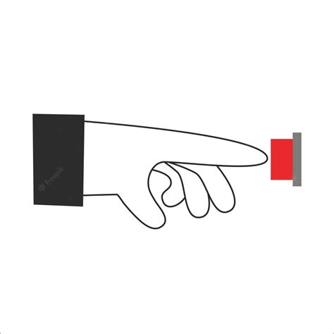 Premium Vector Hand Push A Red Button Forefinger Press Start Or Stop And Turns On Or Off