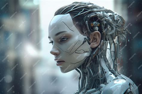 Premium Ai Image A Hyperrealism Ai Android Robot Female